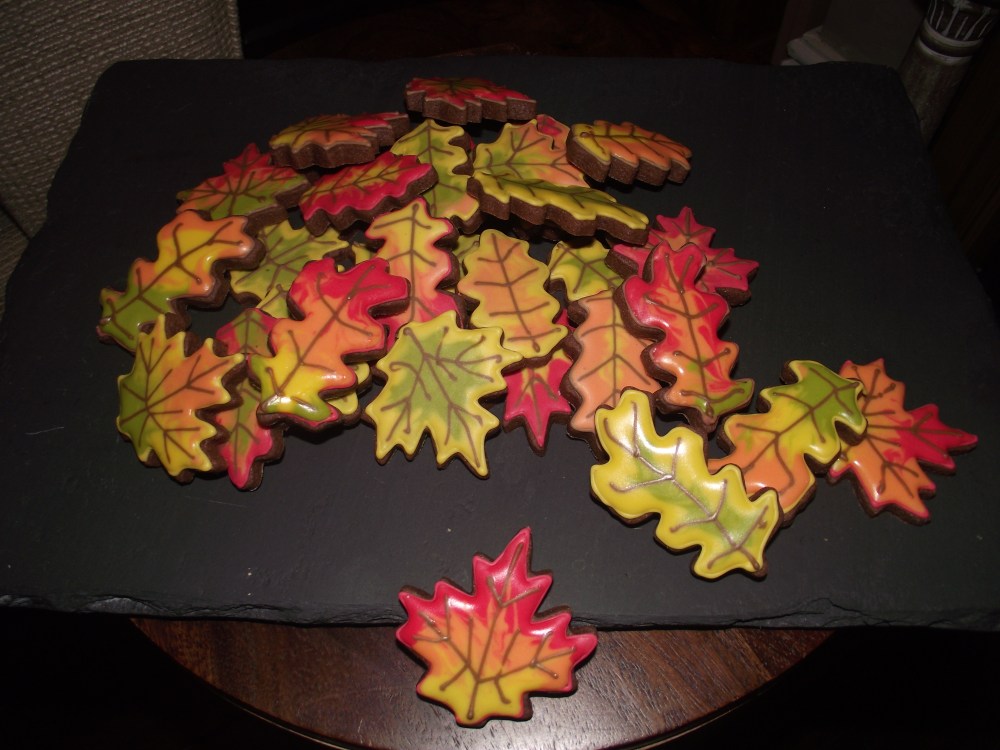 Chocolate Autumn Leaf Biscuits | Gloverly Cupcakes